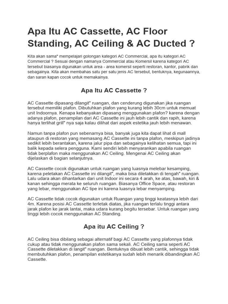 Apa Itu AC Cassette | PDF