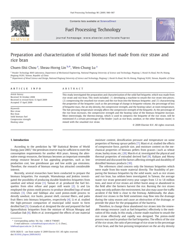 Fuel Processing Technology | PDF | Biofuel | Fuels