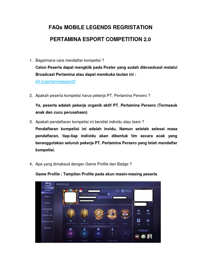 Faqs Mobile Legends Regristation | PDF