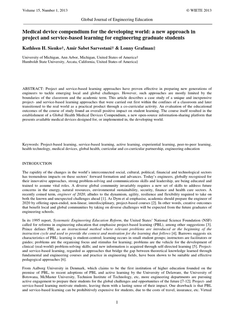 Sienko Medical Device Compendium For The Developing World A New Approach in Project and Service ...