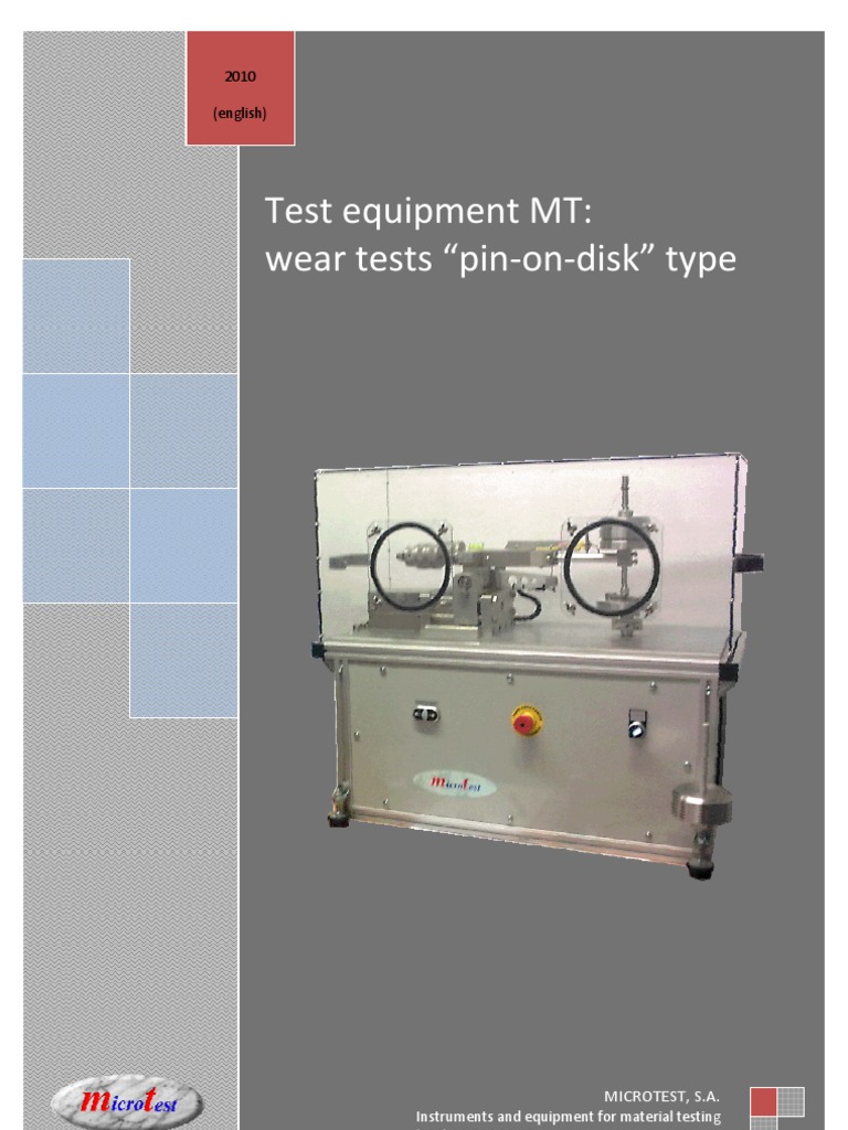 MICROTEST MT PIN-ON-DISK TRIBOMETER | Wear | Friction