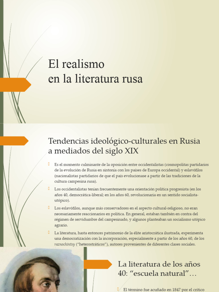 Realismo en la literatura rusa del XIX | PDF | Clásicos