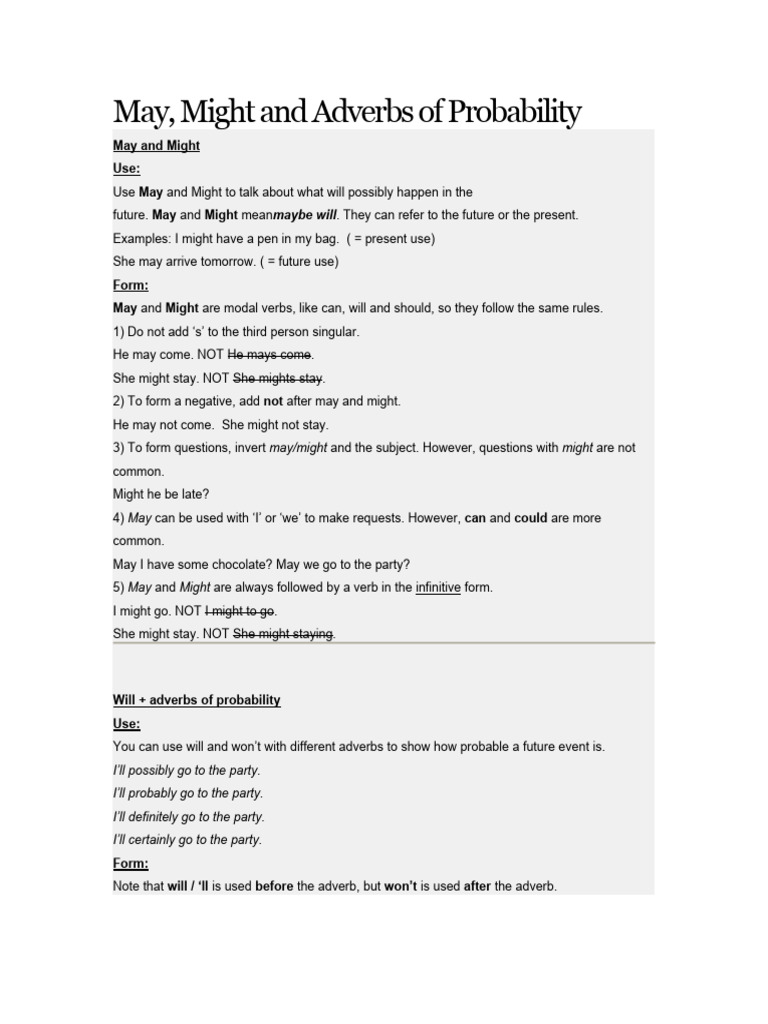 May, Might,... | PDF