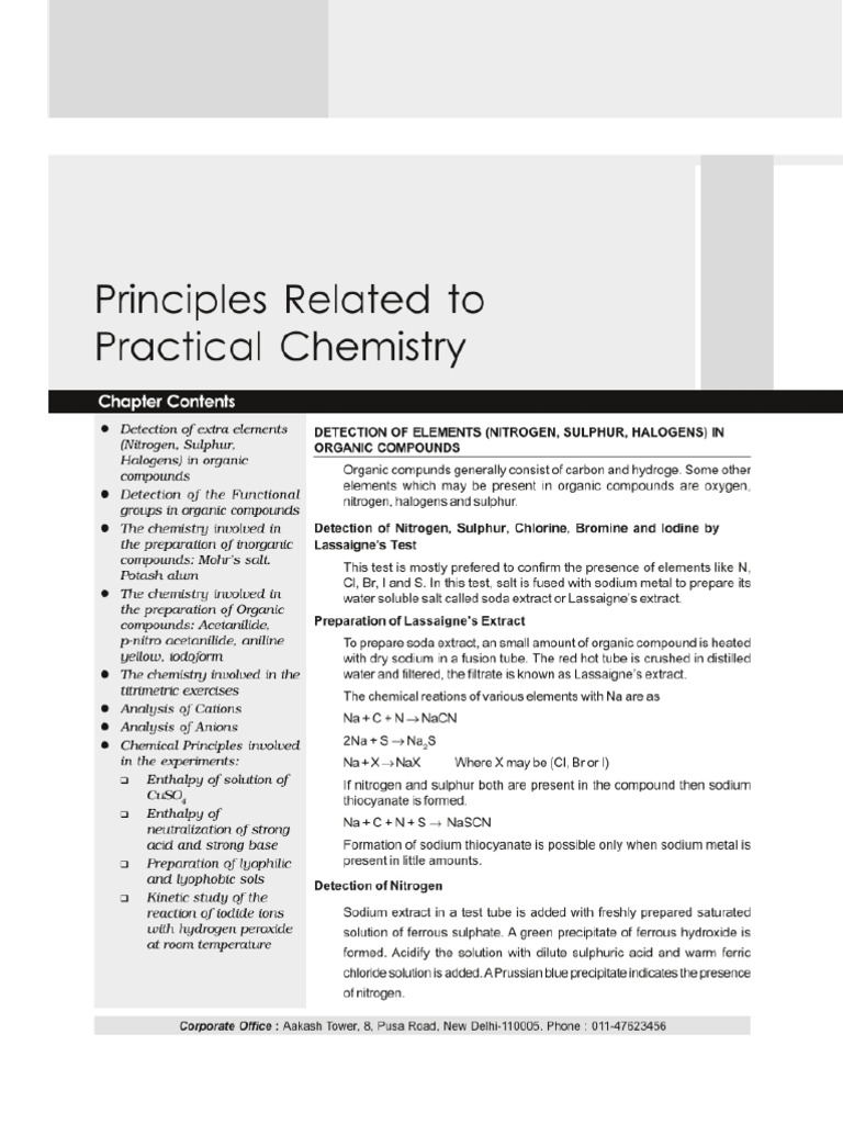 Principles Related To Practical Chemistry 2024 | PDF