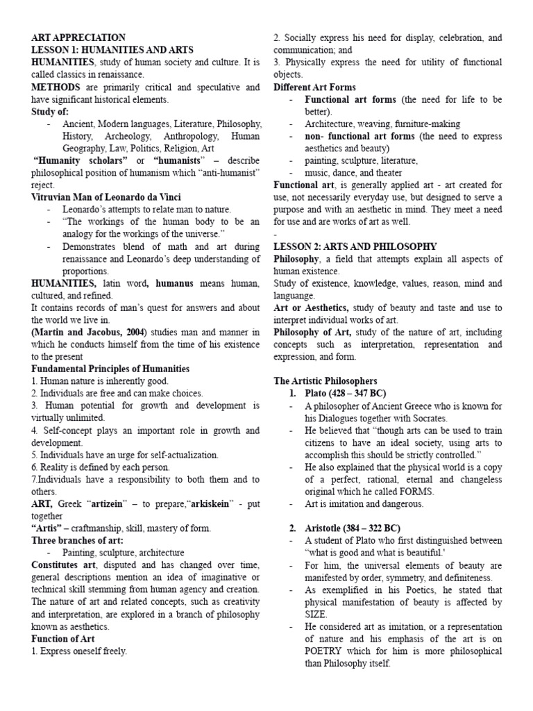 Art Appreciation | PDF | Composition (Visual Arts) | Pastel