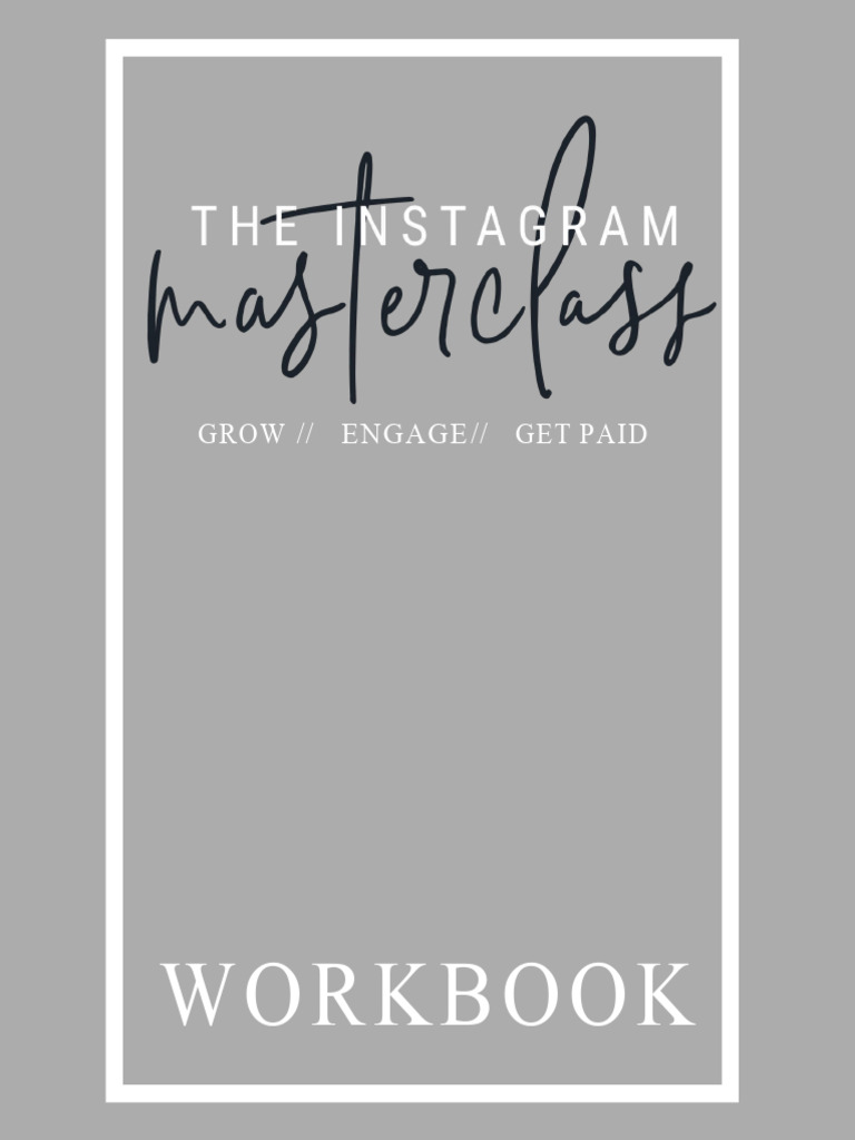 IG MASTERCLASS WORKBOOK - Draft | PDF | Hashtag | Computing