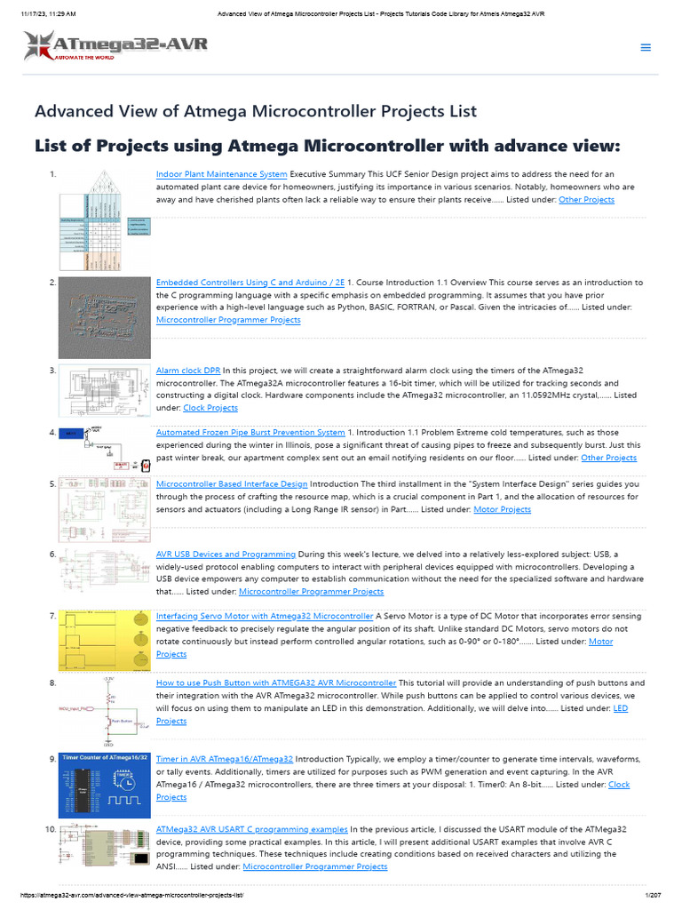 Advanced View of Atmega Microcontroller Projects List - Projects ... Advanced View of Atmega Microcontroller Projects List - Projects ...