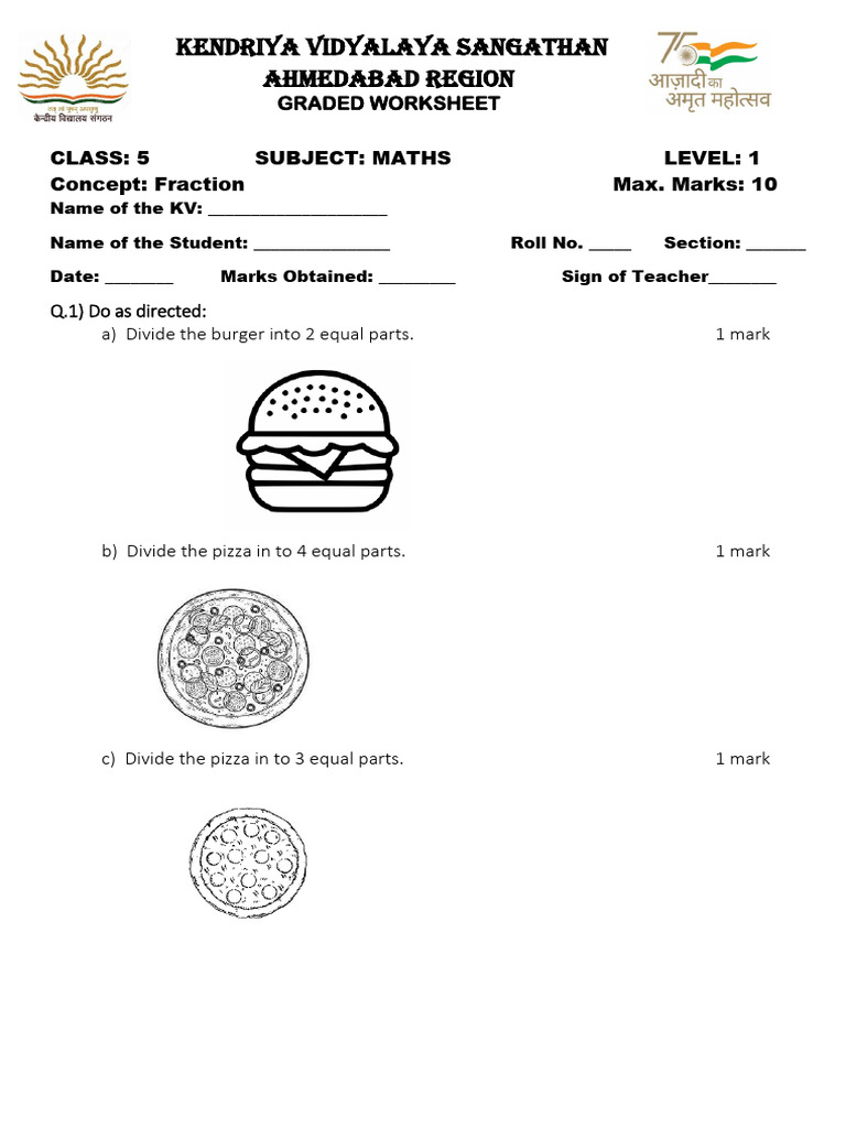 Class V Graded Worksheet 2022-2023_KV_maths-29-44 | PDF