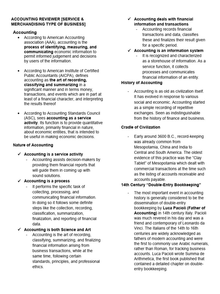 Accounting Reviewer | PDF | Debits And Credits | Business