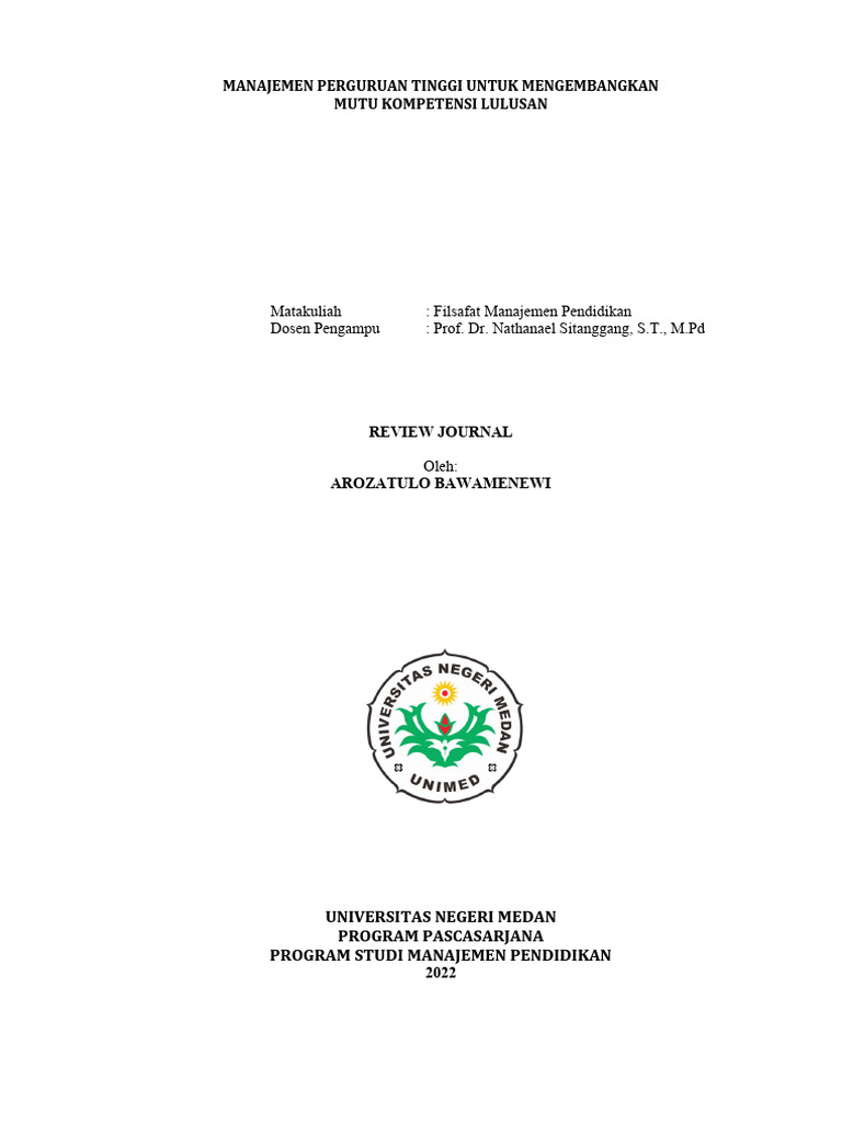 Contoh Format Tugas Review Jurnal | PDF