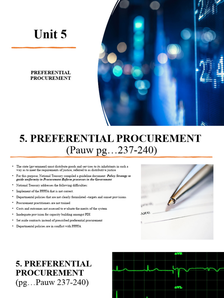 Unit 5.... PREFERENTIAL PROCUREMENT | PDF | Justice | Crime & Violence