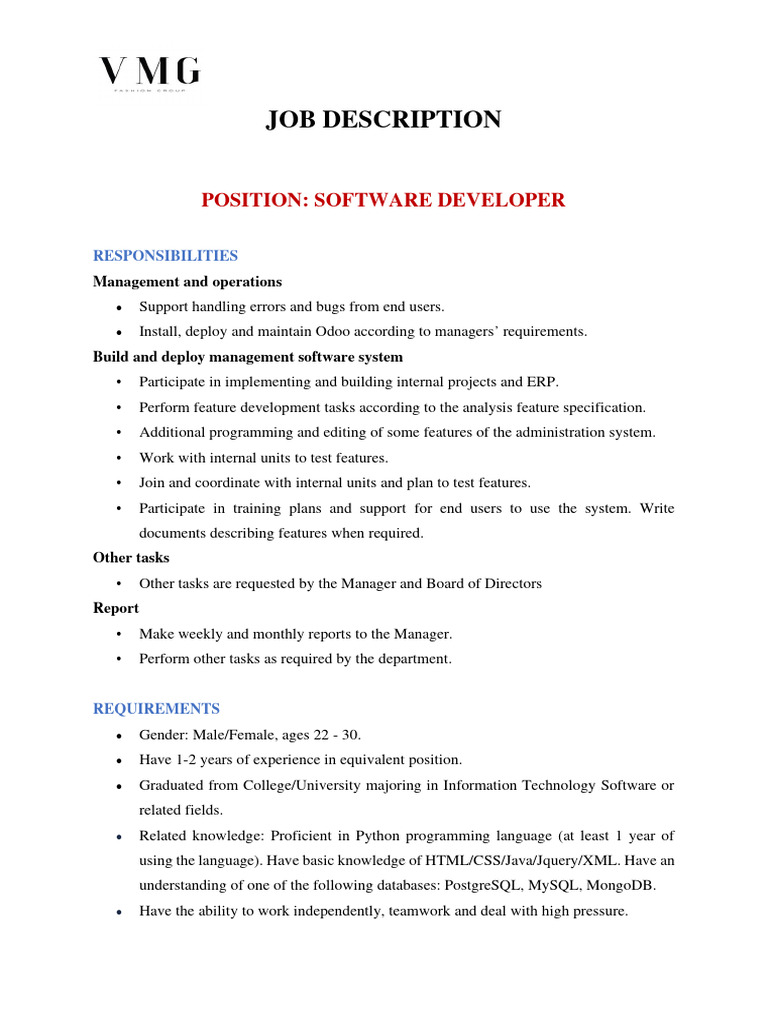 18.-VMG MTCV Software-Developer GUV | PDF