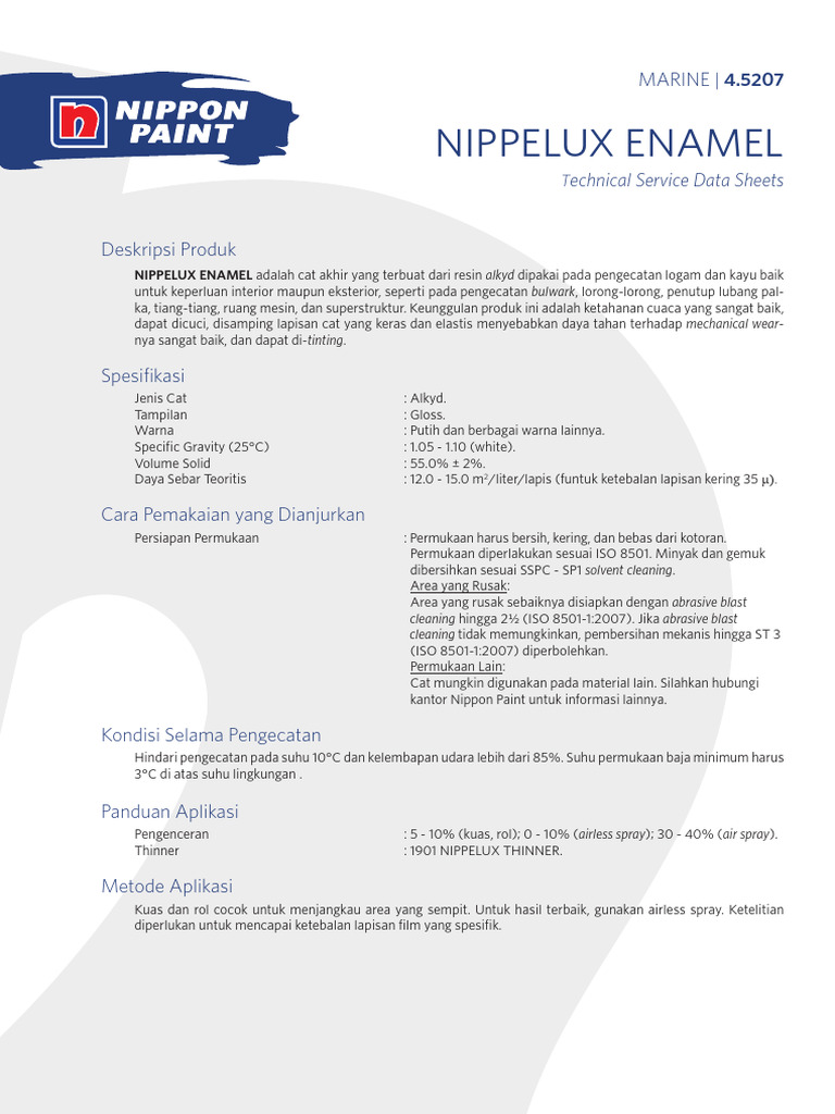 MSDS Nippelux Enamel | PDF