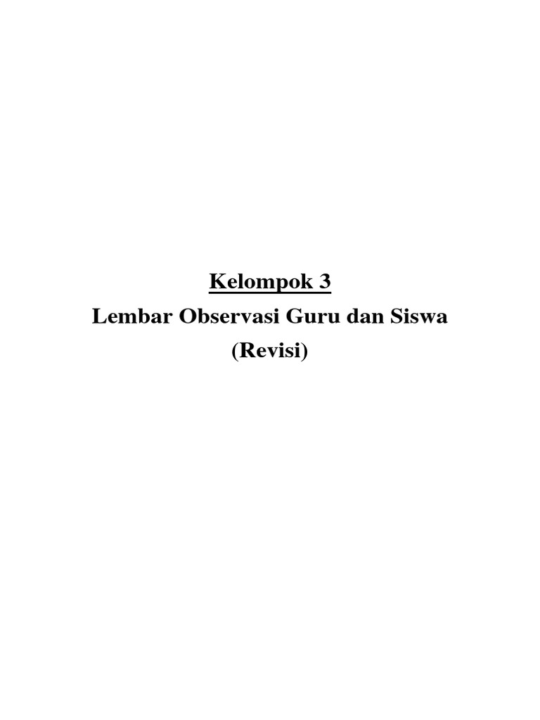 Cover Lembar Observasi | PDF
