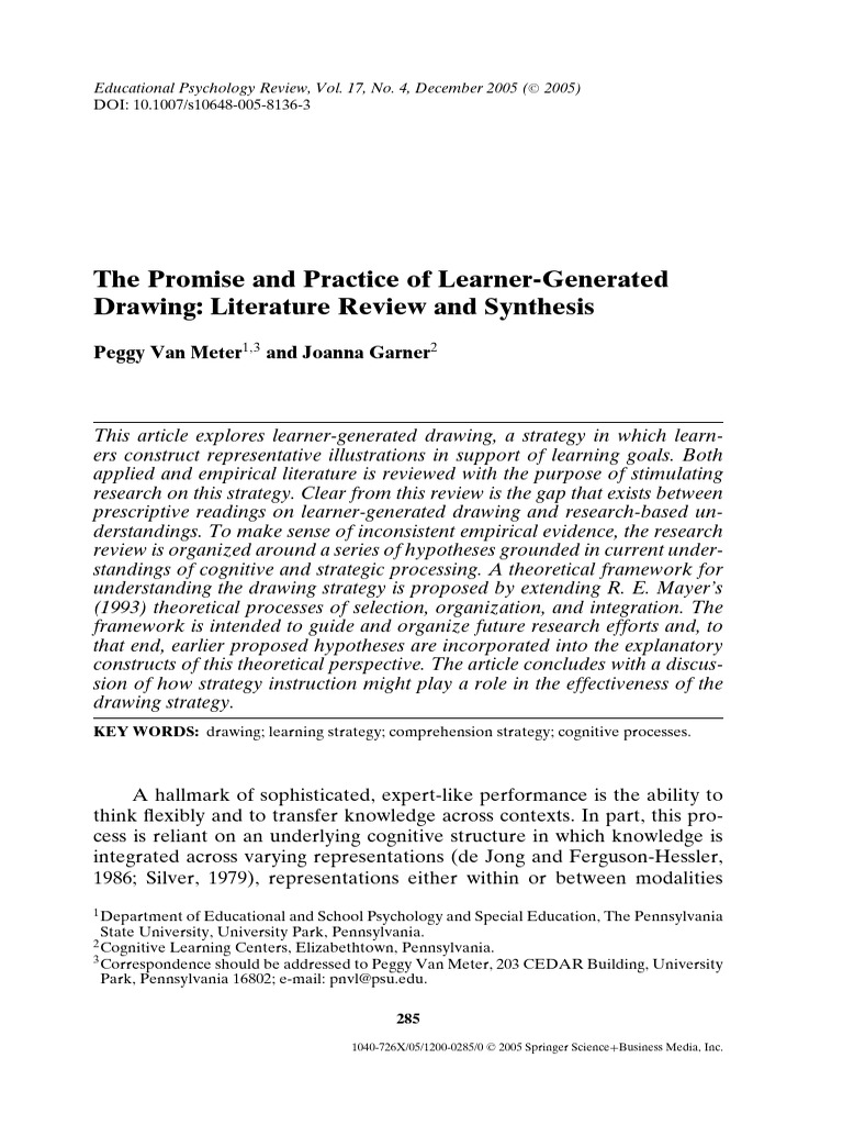 The Promise and Practice of Learner-Generated Drawing, Literature ...