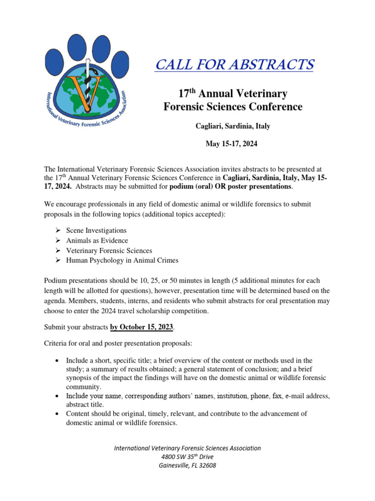 Call For Abstracts 2024 | PDF | Abstract (Summary) | Forensic Science