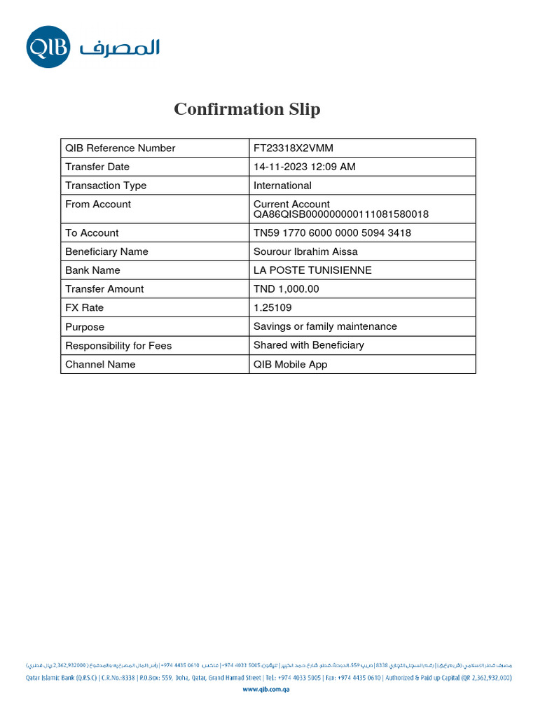 Confirmation Slip | PDF