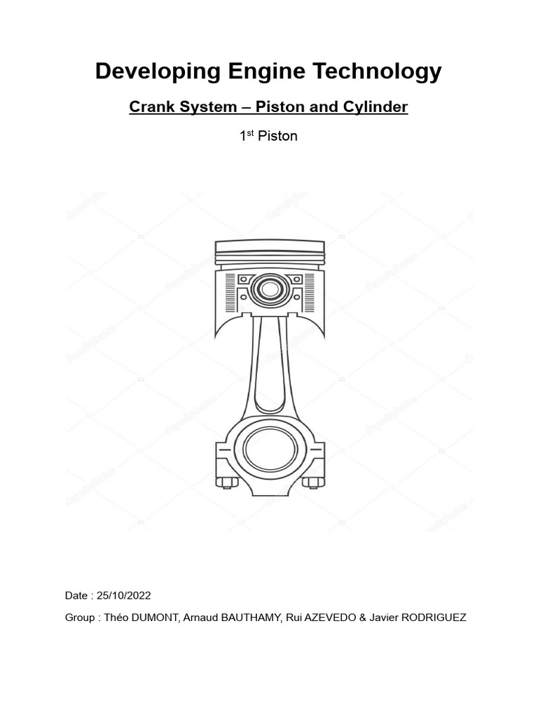 Crank System - Piston and Cylinder | PDF | Piston | Internal Combustion ...