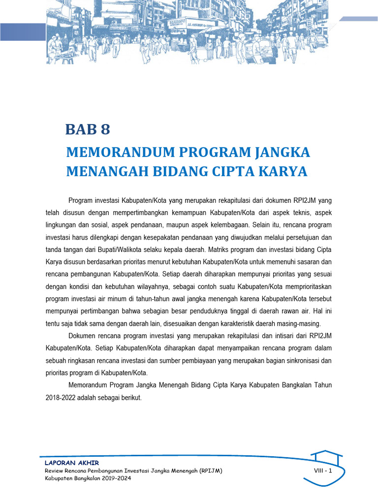 Bab 8 Memorandum Program Jangka Menengah Bidang Cipta Karya | PDF