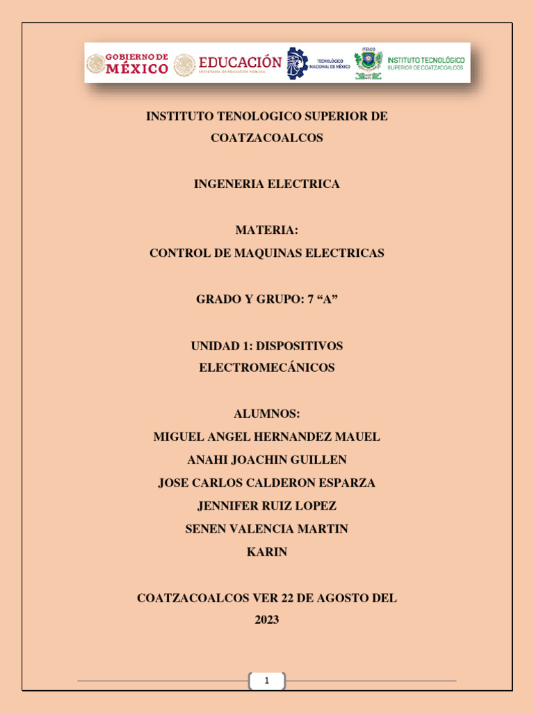 Actividad 1 Control de Maquinas Electricas, Equipo 5 | PDF | Motor eléctrico | Inductor