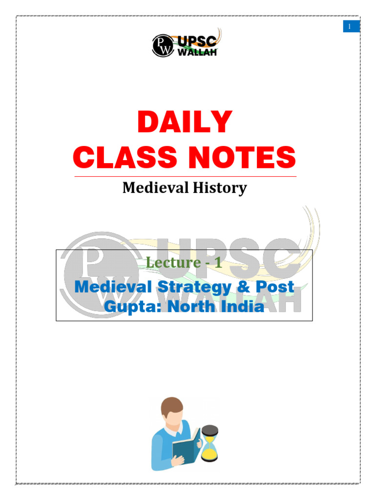 Medieval History 01 - Daily Class Notes (Sankalp (UPSC 2024) ) | PDF ...