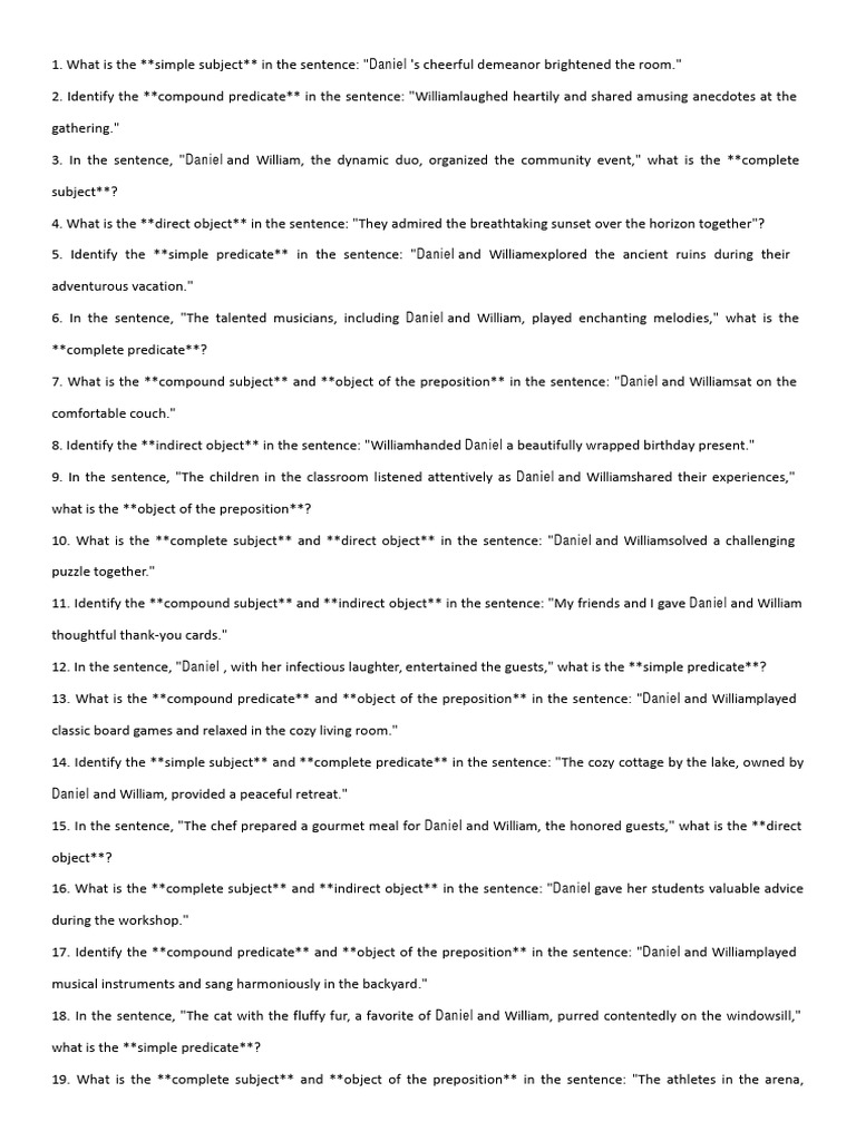 Asm 3 Review | PDF | Subject (Grammar) | Predicate (Grammar)