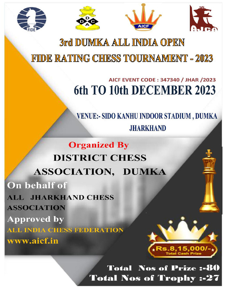3rd Dumka All India Open FIDE Rating Chess Tournament 2023 1 | PDF ...