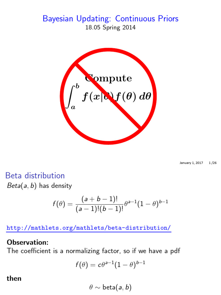 MIT18 05S14 Class14 Slides | PDF | Bayesian Inference | Probability Density Function