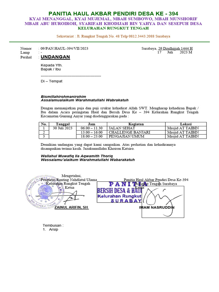 Undangan Haul 394 | PDF