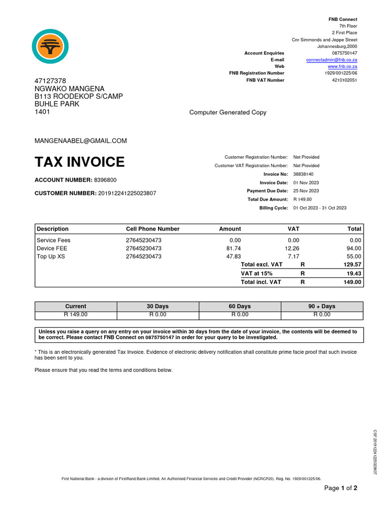 Tax Invoice - 2023-11-08 | PDF | Invoice | Value Added Tax