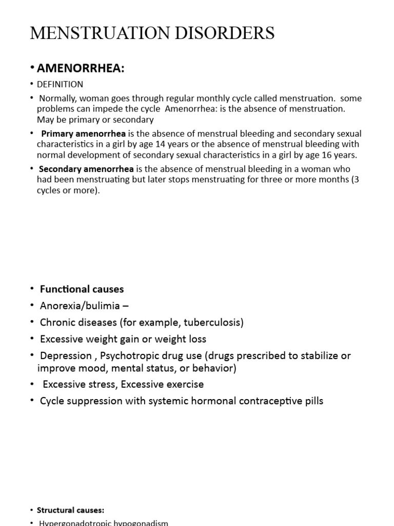 Menstruation Disorders Notes | PDF | Menstrual Cycle | Menstruation