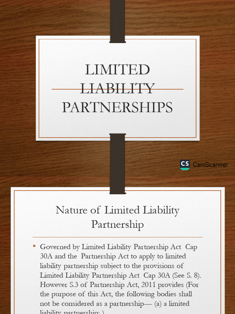 Limited Liability Partnerships - Commercial Transactions | PDF ...