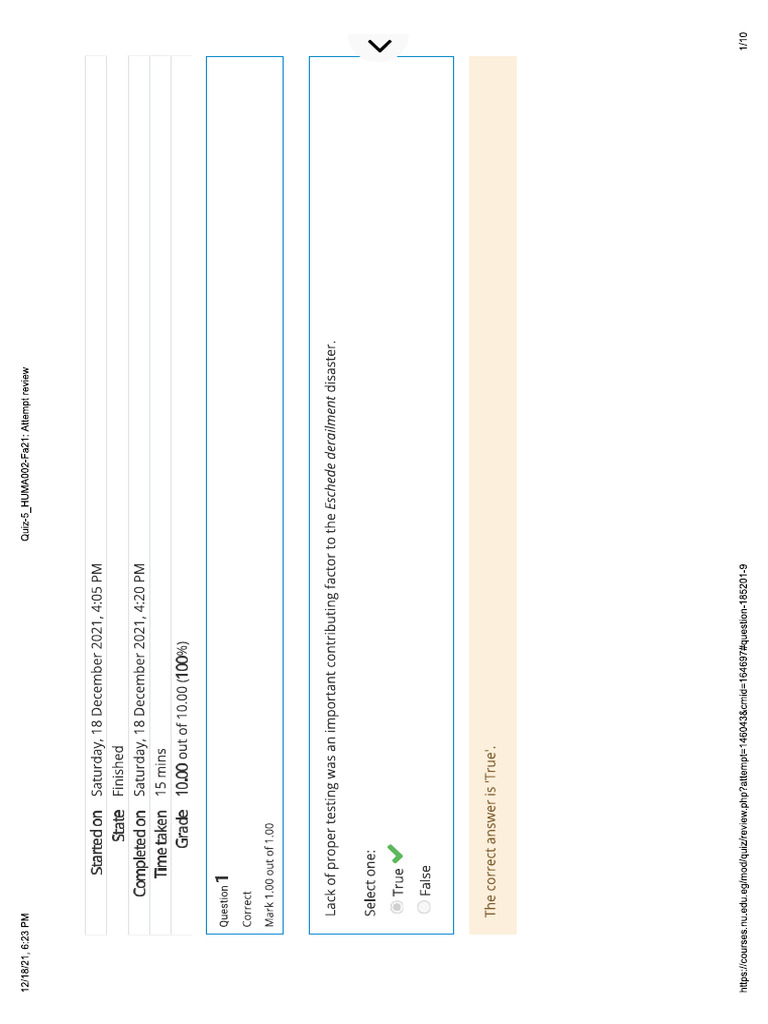 Quiz-5 - HUMA002-Fa21 - Attempt Review | PDF