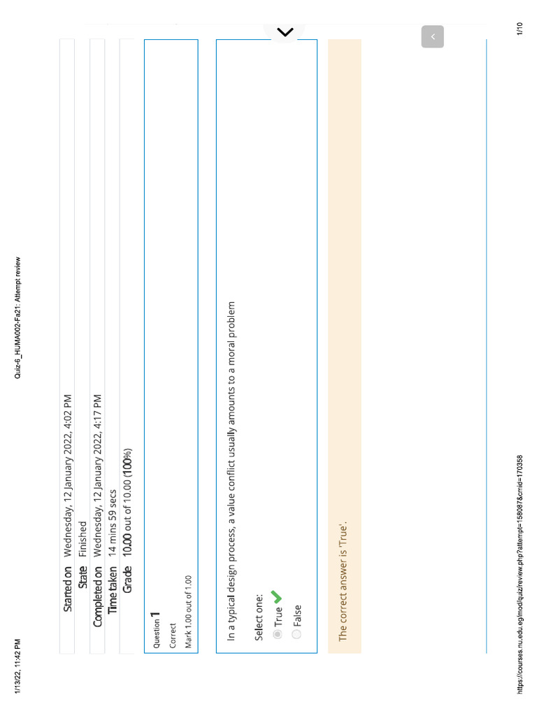 Quiz-6 - HUMA002-Fa21 - Attempt Review | PDF