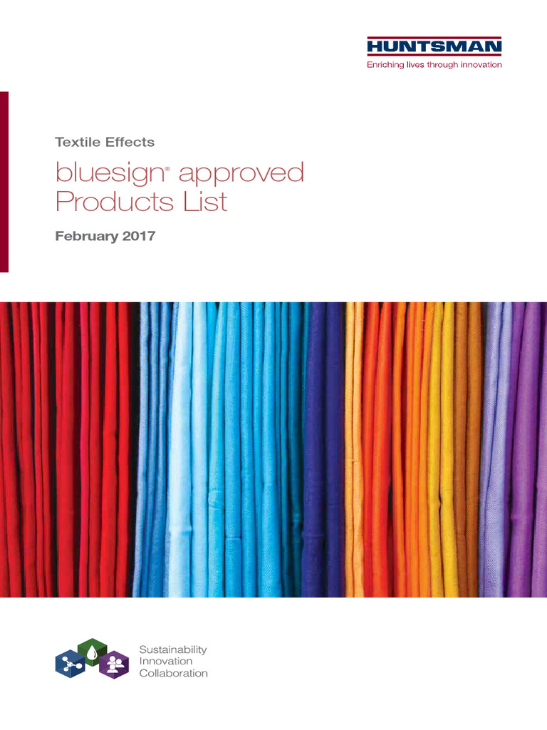 Textile Effects Bluesign Approved Products List | PDF | Sustainability