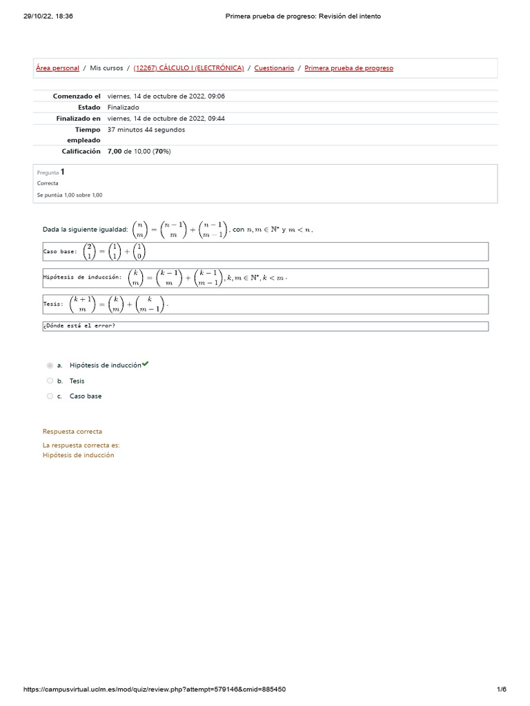 Primera Prueba de Progreso | PDF | Matemáticas