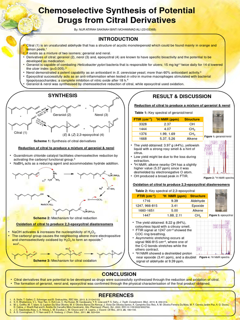 Synthesis of Citral Derivatives for Drugs | PDF | Clinical Medicine ...