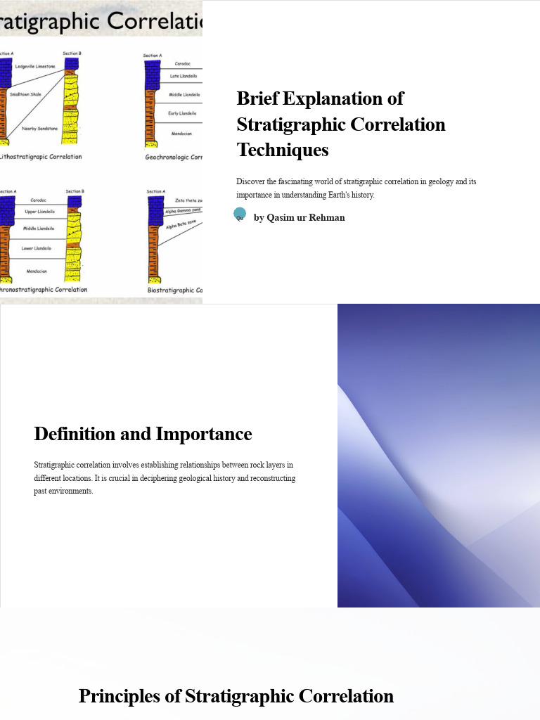 Brief Explanation of Stratigraphic Correlation Techniques | PDF ...
