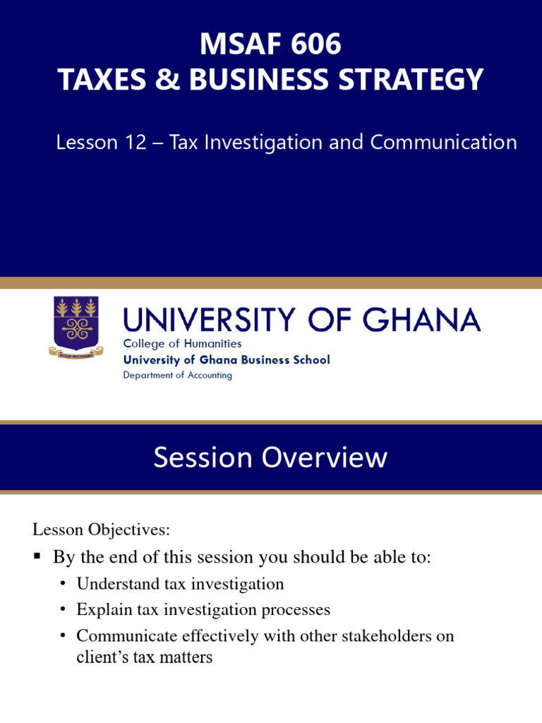 Lesson 12 Communication Tax Issues With Stakeholders | Download Free ...