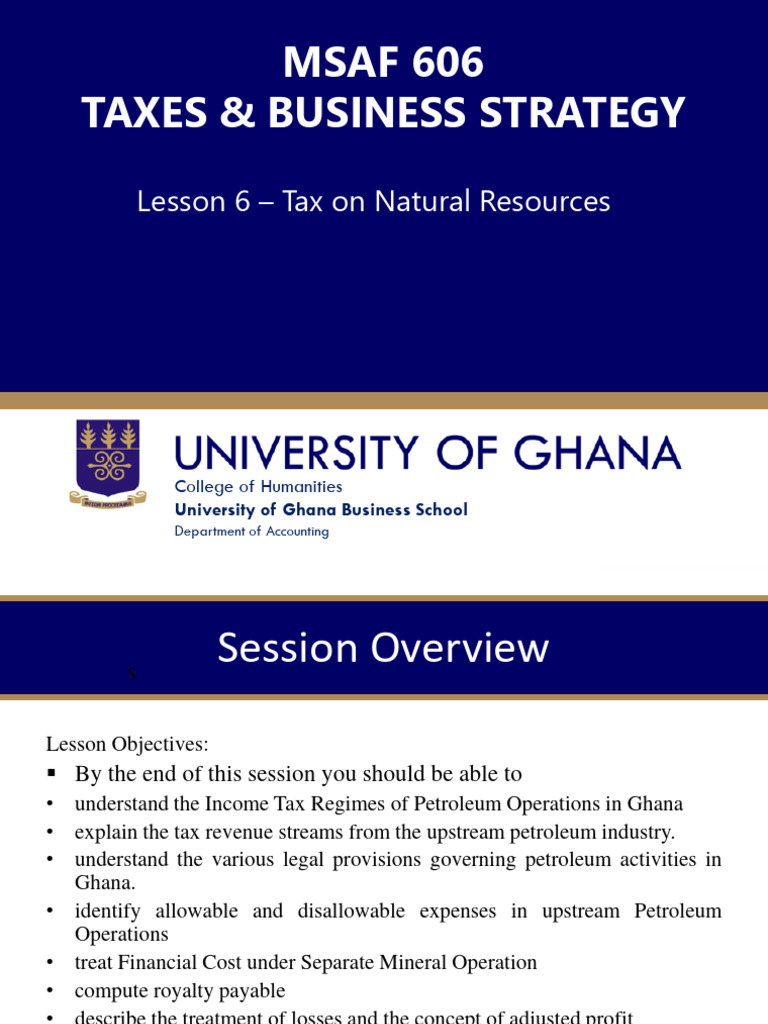 Lesson 6 Tax On Natural Resources | PDF | Taxes | Expense