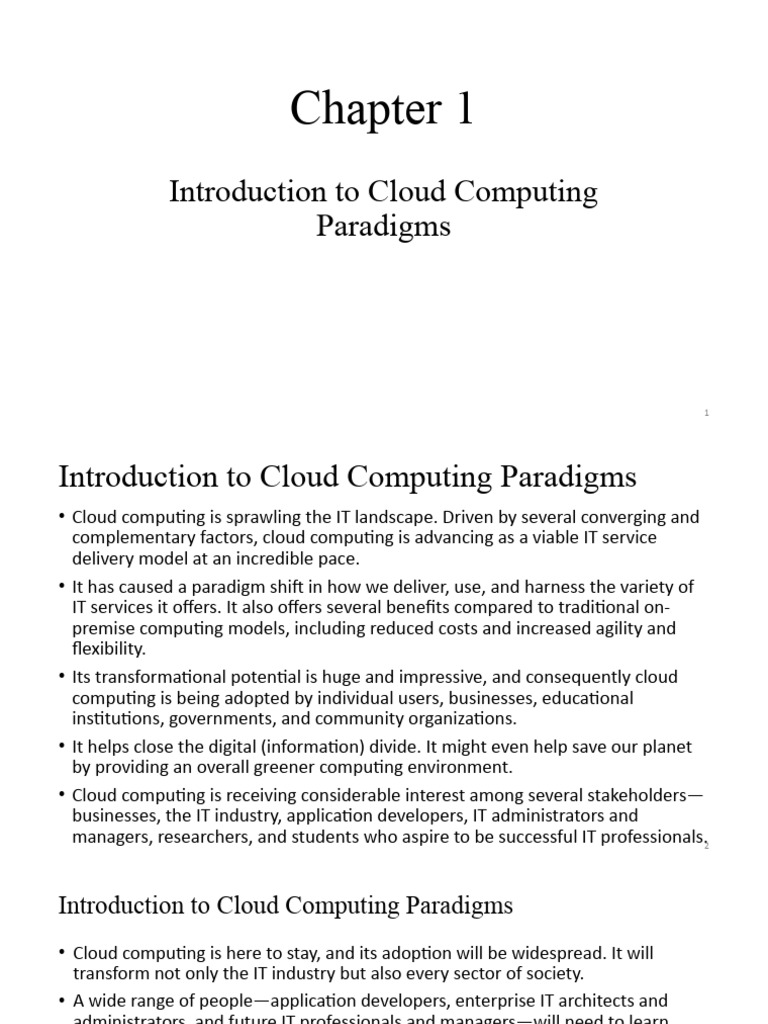Chapter 1 Introduction | PDF | Cloud Computing | Computing