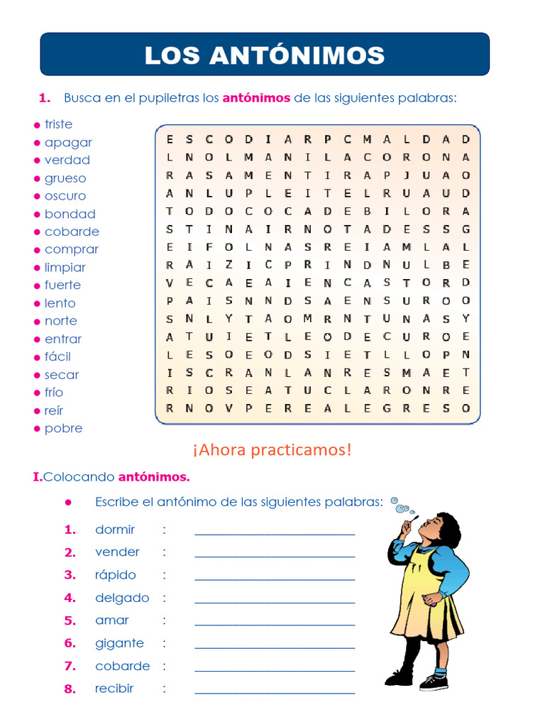 Los-Antónimos-para-Tercer-Grado-de-Primaria | PDF