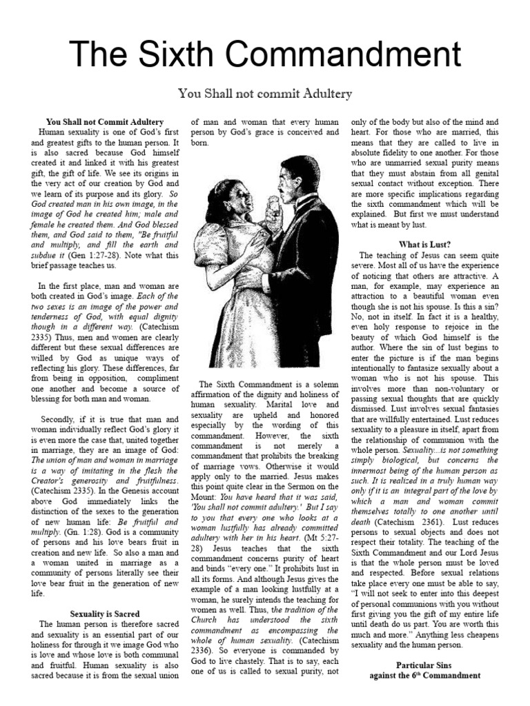 6 Thcommandment Pdf Lust Human Reproduction