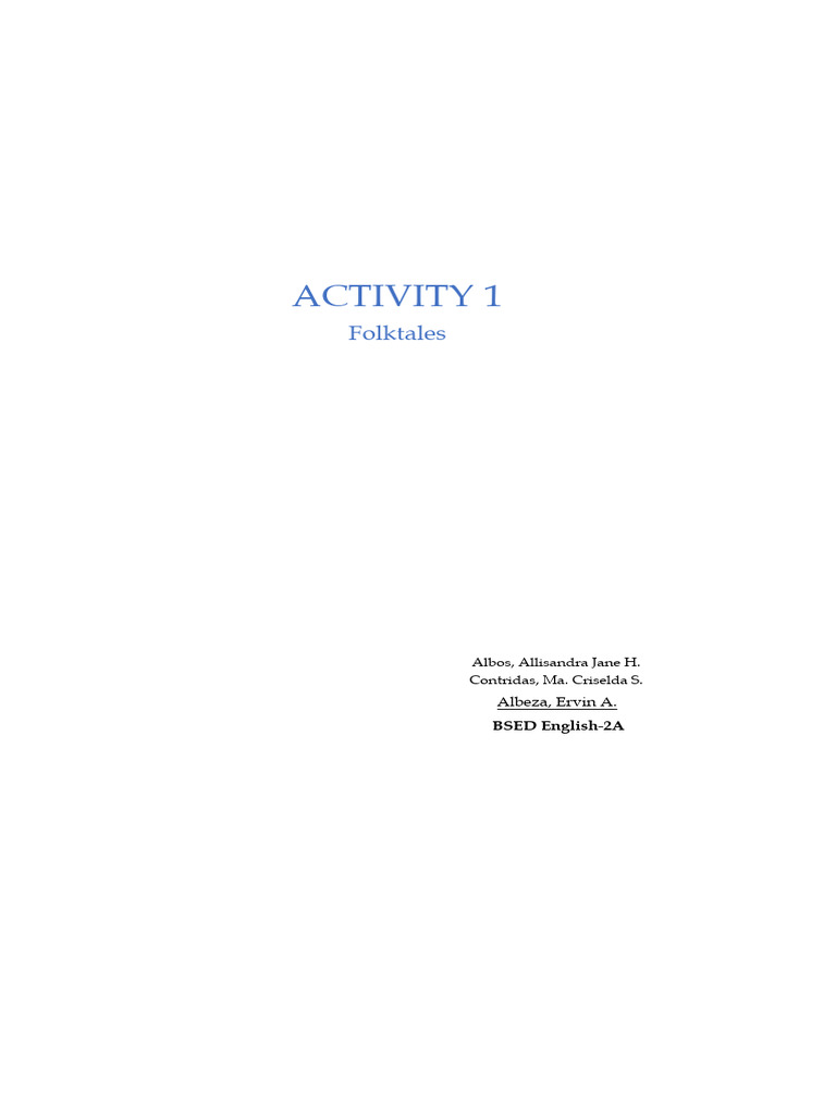 LP3 Output in English 9 - Activity 1 - Group 12 - Albos Allisandra Jane H. Contridas Ma ...