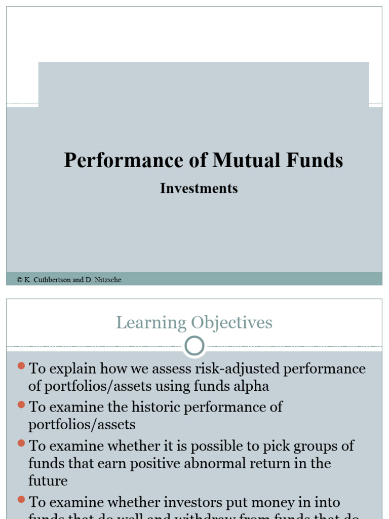 Performance of Mutual Funds | PDF | Capital Asset Pricing Model ...