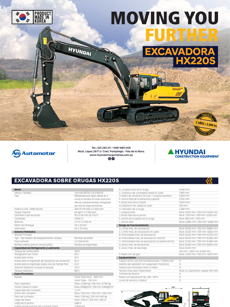 Excavadora Hyundai HX220S | PDF | Motores | Vehículos