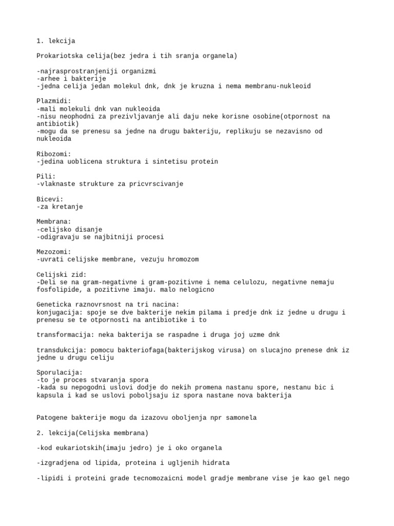 Teze Iz Biologije | PDF
