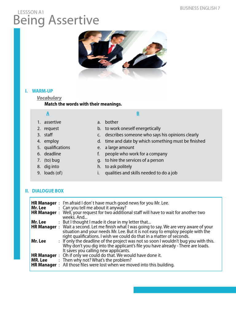 Business English 7A | PDF | Job Interview | Linguistics