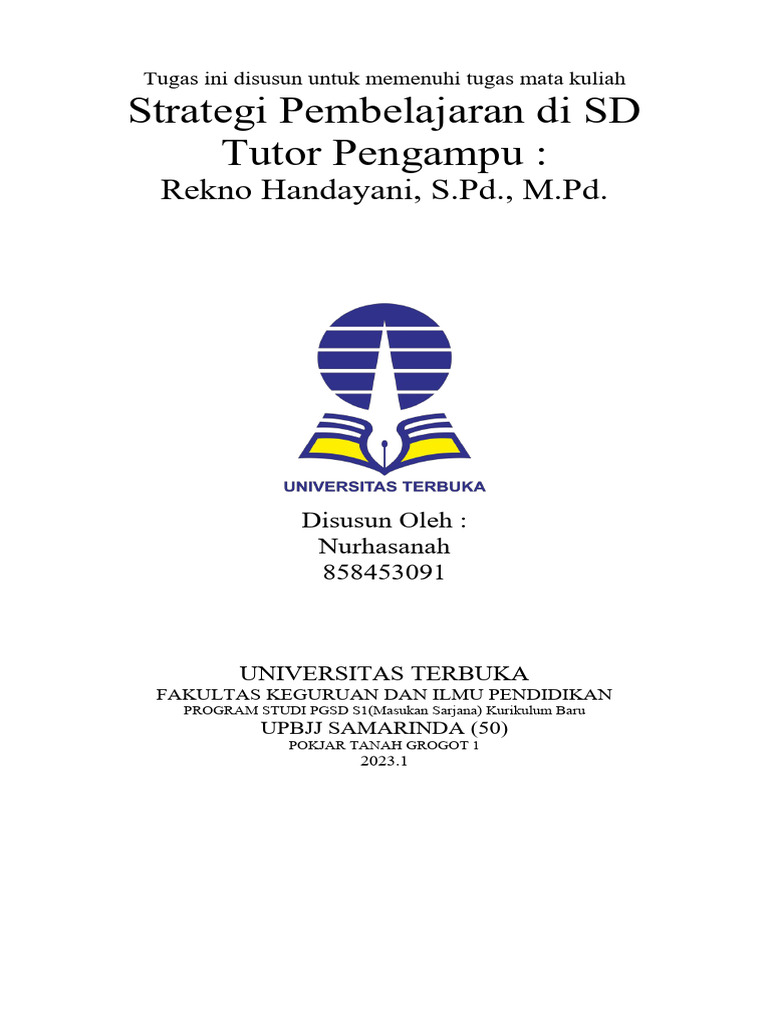 Tugas Tutorial 2 Strategi Pembelajaran Sesi 7 TUGAS TUTORIAL 3 | PDF
