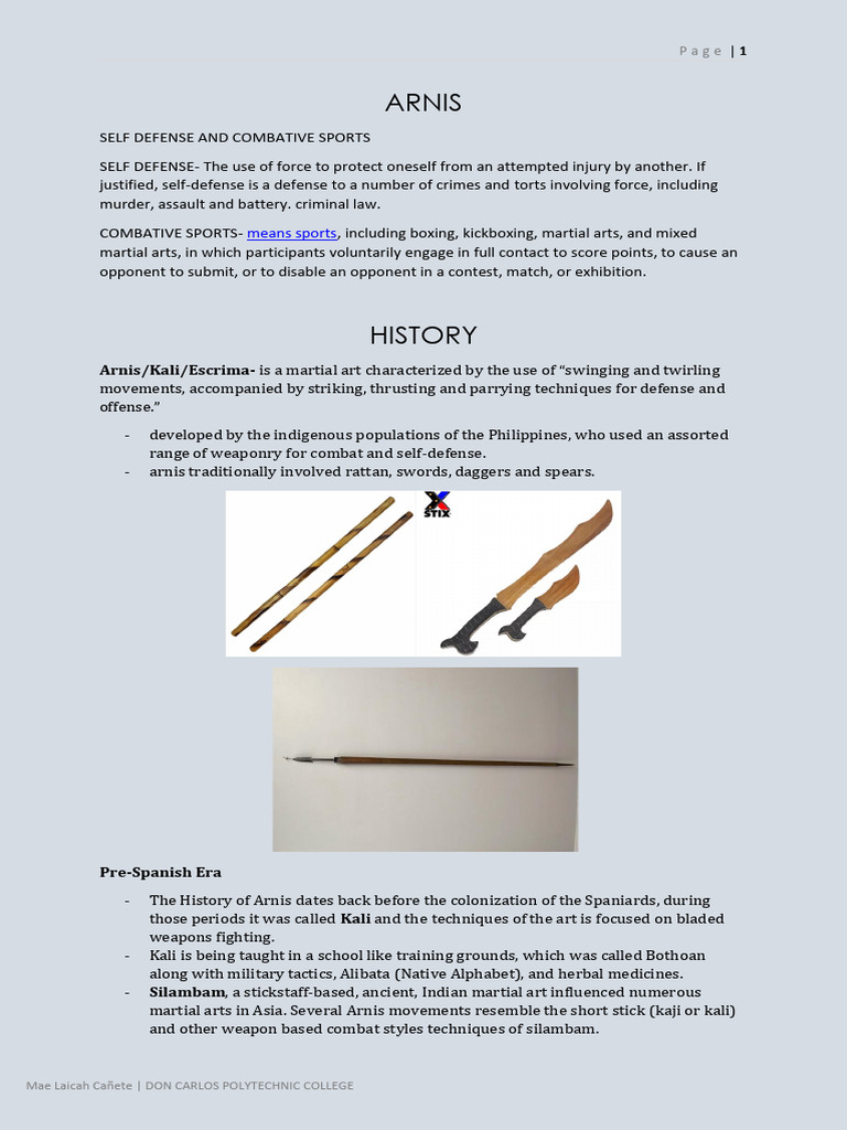History of Arnis | PDF | Combat Sports